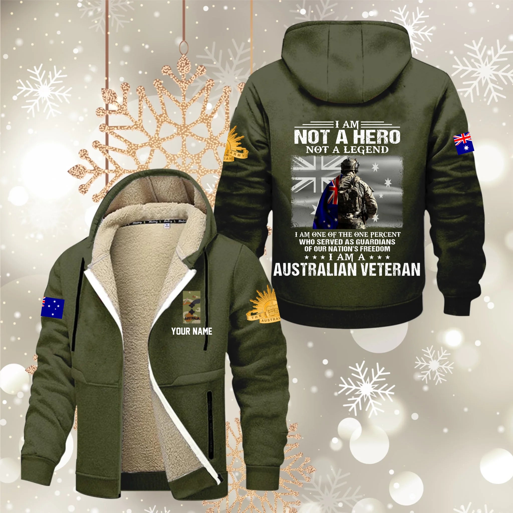 Personalized Australia Soldier/ Veteran With Name And Rank Hoodie Zip ...